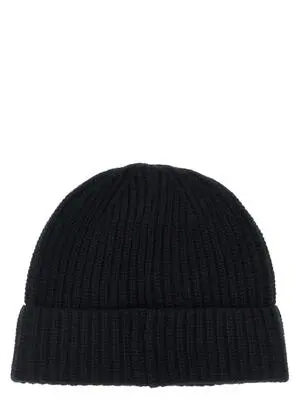 Stone Island Ribbed Wool Cap With Compass Logo