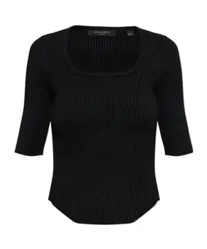 ALLSAINTS Square Neck Rib Knit Top