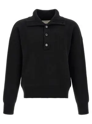 AMI Paris De Cœur Patch Sweater - Black