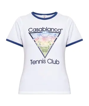 Casablanca Contrast Trim Graphic T-shirt
