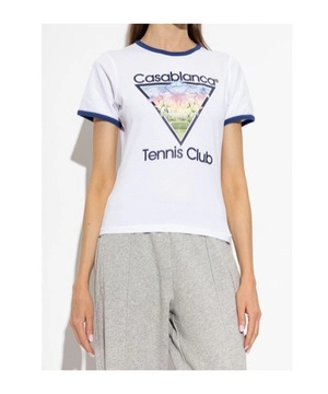 Casablanca Contrast Trim Graphic T-shirt