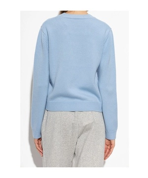 Casablanca Logo Embroidered Cropped Knit Sweater