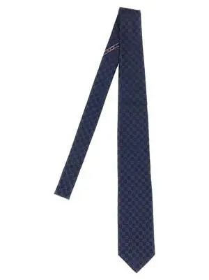 Gucci Double G Silk Neck Tie - Blue
