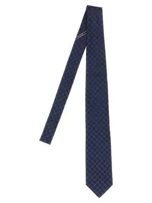 Gucci Double G Silk Neck Tie - Blue