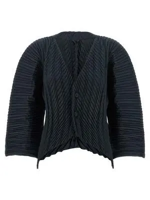Issey Miyake Unfurling Pleats Cardigan - Black
