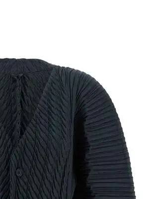 Issey Miyake Unfurling Pleats Cardigan - Black