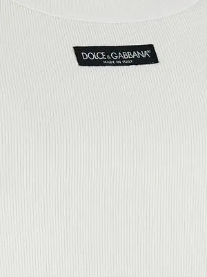 Dolce & Gabbana Logo Patch Tank Top - White