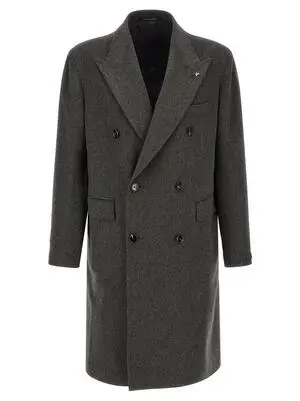 Tagliatore Londra Pure Virgin Wool Double-breasted Coat - Gray