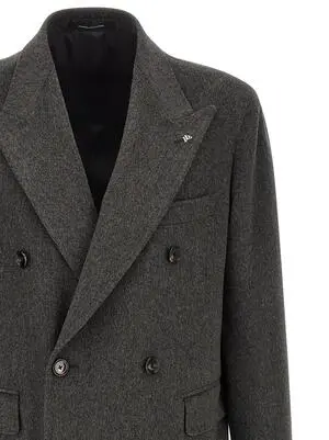 Tagliatore Londra Pure Virgin Wool Double-breasted Coat - Gray