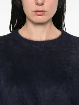 Soft Goat Wool Crewneck Jumper - Blue