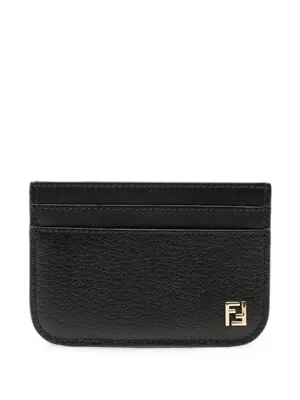 Fendi Ff Leather Card Case - Black