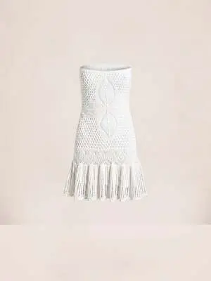 Alexis Saltoria Crochet Mini Dress - White