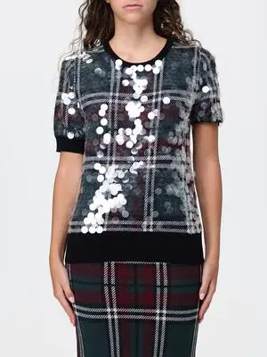 N° 21 Sequin-embellished Tartan Virgin Wool Knit Top