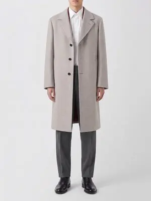 Brunello Cucinelli Single-breasted Knee-length Wool Coat With Notch Lapels