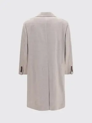 Brunello Cucinelli Single-breasted Knee-length Wool Coat With Notch Lapels