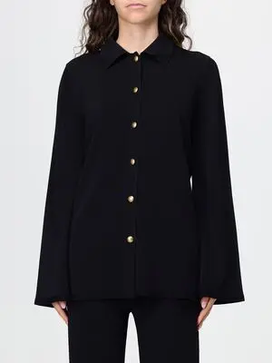 TWINSET Viscose Knit Shirt With Long Kimono Sleeves And French Collar