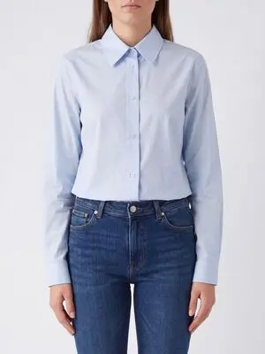 Burberry Slim Fit Cotton Shirt With French Collar And Curved Hem