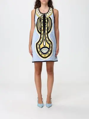 La DoubleJ Off-shoulder Ethnic Print Cotton Mini Tunic