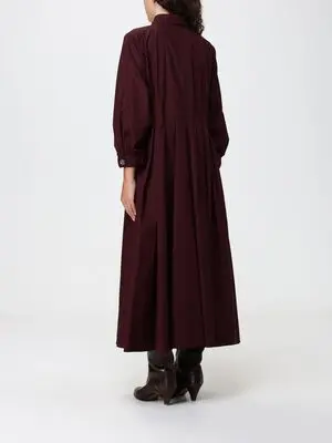 Max Mara Midi Chemisier Dress In Cotton Poplin With Concealed Buttons