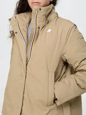 K-WAY Marlette Waterproof Short Jacket With Faux Fur Lining - Beige