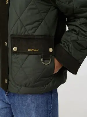 Barbour Kilnwick Quilted Technical Fabric Jacket With Velvet Collar