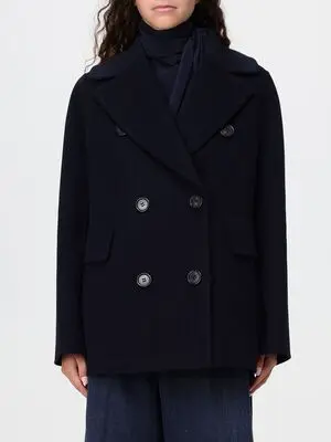 Max Mara Short Double-breasted Coat In Pure Virgin Wool With Flap Pockets