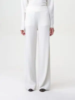 Max Mara High-waisted Wide-leg Wool-blend Knit Trousers - White