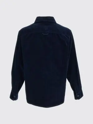 A.p.c. Corduroy Button Detailed Long Sleeve Collared Pocket Pullover - Blue