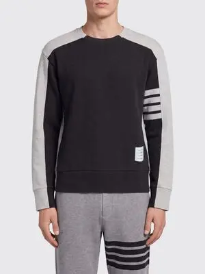 Thom Browne 4-bar Striped Cotton Sweatshirt - Grey