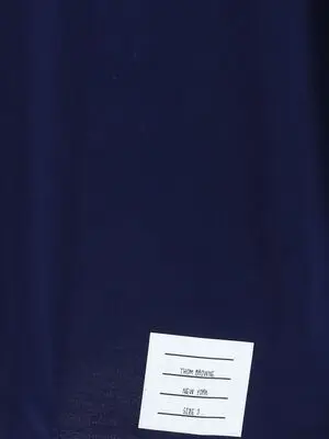 Thom Browne 4-bar Cotton T-shirt With Iconic Sleeve Motif - Navy