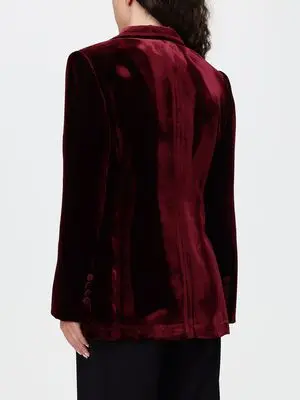 SIMONA CORSELLINI Double-breasted Velvet Blazer With Peak Lapels