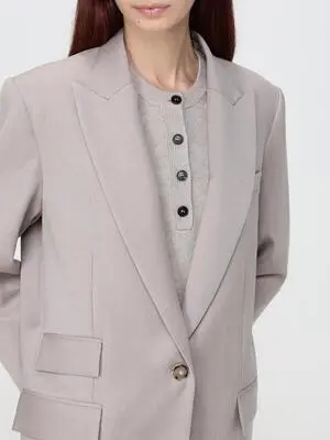 SIMONA CORSELLINI Single-breasted Cotton-blend Blazer With Peak Lapels - Beige