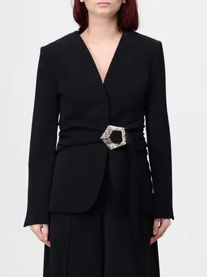 SIMONA CORSELLINI Single-breasted Crêpe Blazer With Adjustable Waist Belt