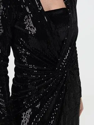 SIMONA CORSELLINI V-neck Sequin-embellished Sheath Mini Dress