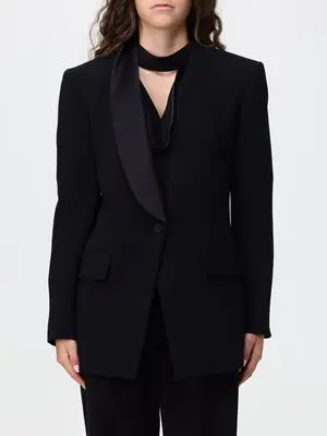 SIMONA CORSELLINI Tuxedo Blazer With Satin Shawl Collar And Lace Details