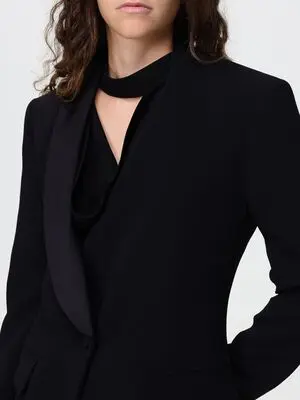 SIMONA CORSELLINI Tuxedo Blazer With Satin Shawl Collar And Lace Details