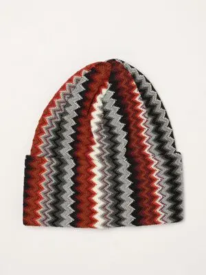 Missoni Multicolour Zig-zag Pattern Wool Blend Beanie Hat Fa01