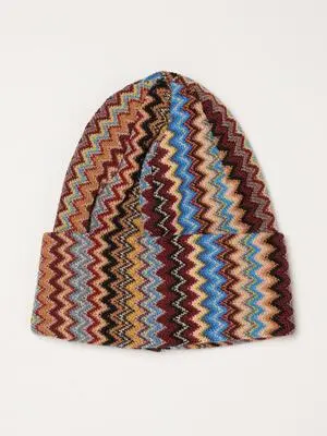 Missoni Multicolour Zig-zag Pattern Wool Blend Beanie Hat - Fa02