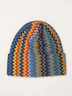 Missoni Multicolour Zig-zag Pattern Wool Blend Beanie Hat - Multicolor