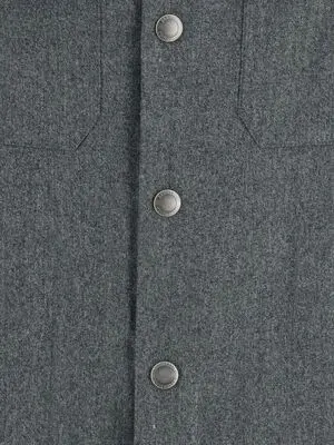 Brunello Cucinelli Wool Shirt Jacket With Patch Pockets And Button Closure - Green