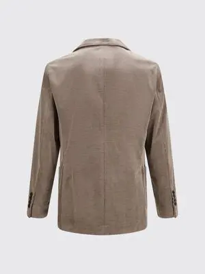 Brunello Cucinelli Double-breasted Corduroy Velvet Blazer With Lapels
