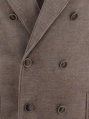 Brunello Cucinelli Double-breasted Corduroy Velvet Blazer With Lapels