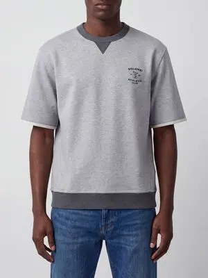 Brunello Cucinelli Short-sleeved Cotton Crewneck Sweatshirt With Embroidered Logo