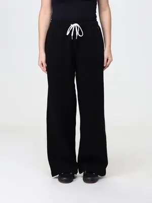 Polo Ralph Lauren Wide Leg High-waisted Jogging Trousers In Cotton - Black