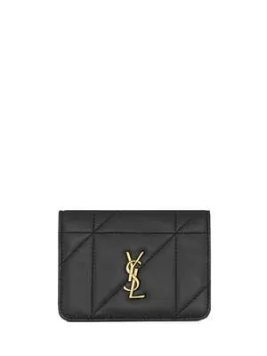 Saint Laurent Dimensions: 10 X 7 X 1 Cm Mini Lambskin Wallet With Bronze-tone Hardware