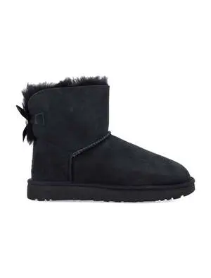 UGG Mini Bailey Bow Ii Suede Boots With Sheepskin Insole And Fixed Back Bow