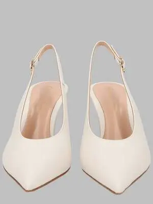 GIANVITO ROSSI Sleek Pointed-toe Leather Heels - White