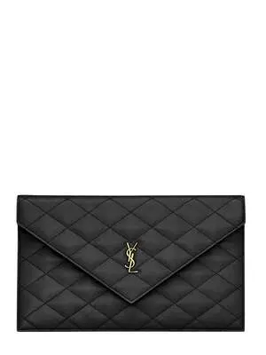 Saint Laurent Mini Leather Bag Lining With Bronze-tone Hardware And Snap-button Closure