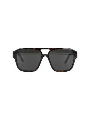 FACE.HIDE Square Aviator Sunglasses - Brown