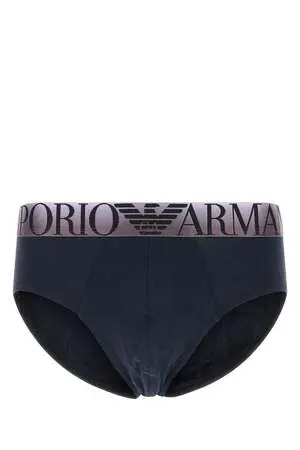 Emporio Armani S Stretch Cotton Brief - Blue